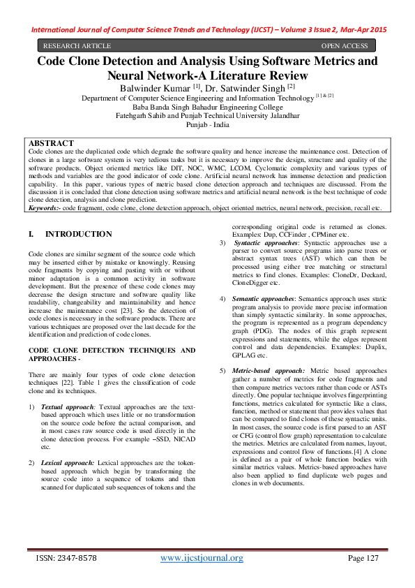 (PDF) [IJCST-V3I2P26]: Balwinder Kumar, Dr. Satwinder Singh