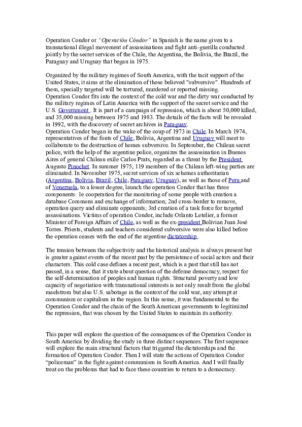(DOC) Operation Condor
