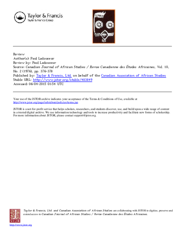 (PDF) Review of Martin Staniland, The Lions of Dagbon: Political Change ...