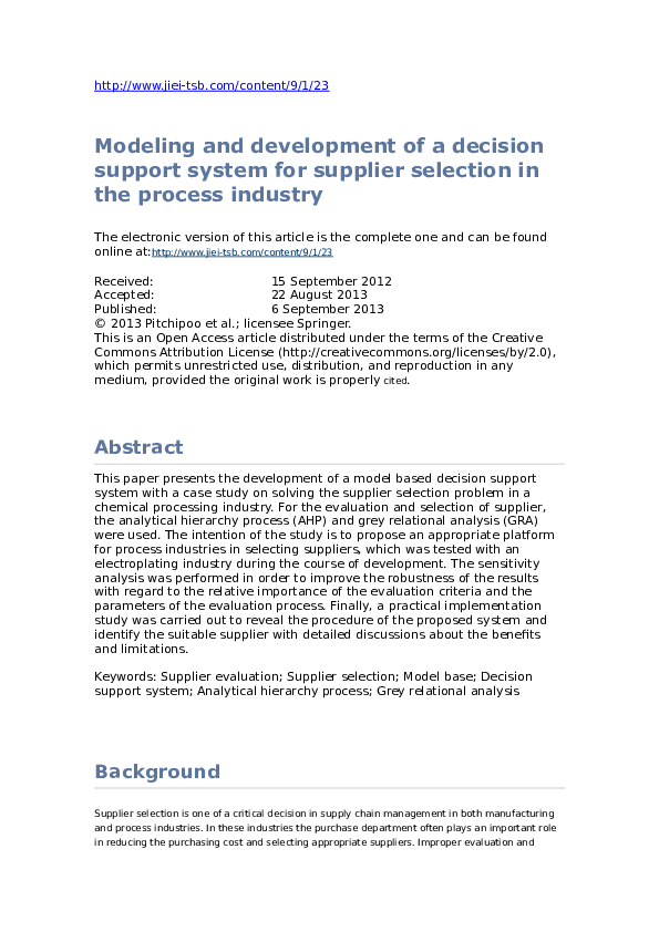 (DOC) Modeling and development of a decision support system for ...