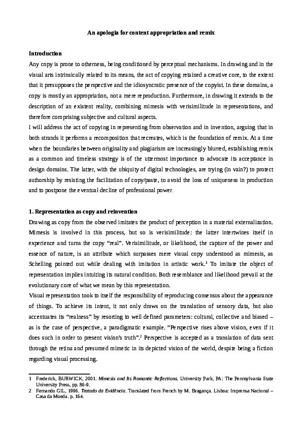 (PDF) An apologia for content appropriation and remix: from ...