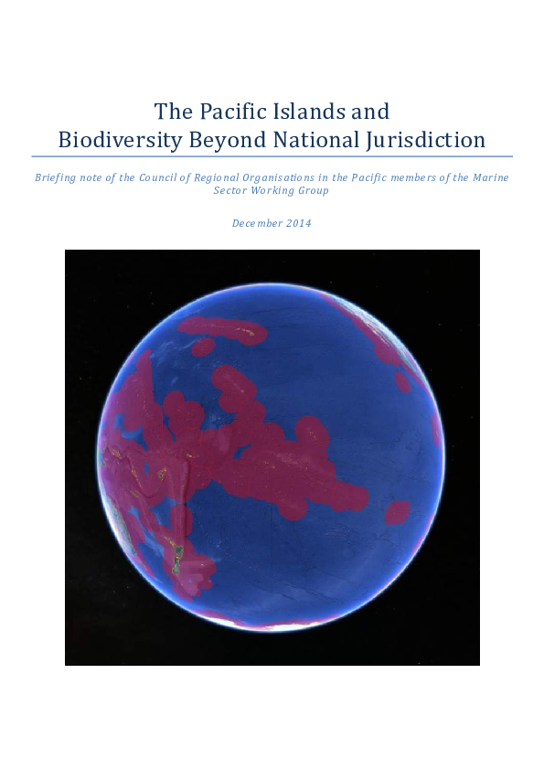 (PDF) The Pacific Islands and Biodiversity Beyond National Jurisdiction ...