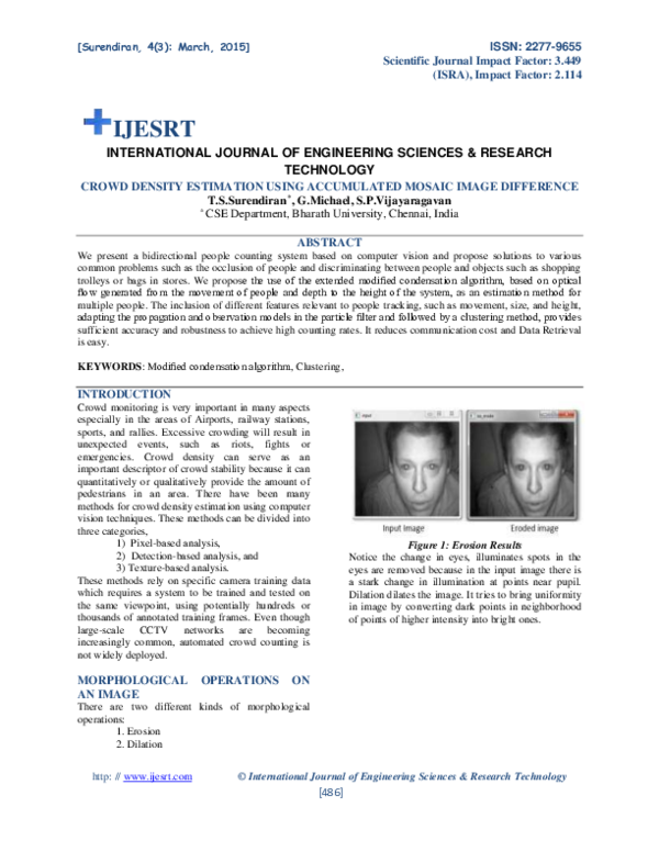 (PDF) CROWD DENSITY ESTIMATION USING ACCUMULATED MOSAIC IMAGE DIFFERENCE