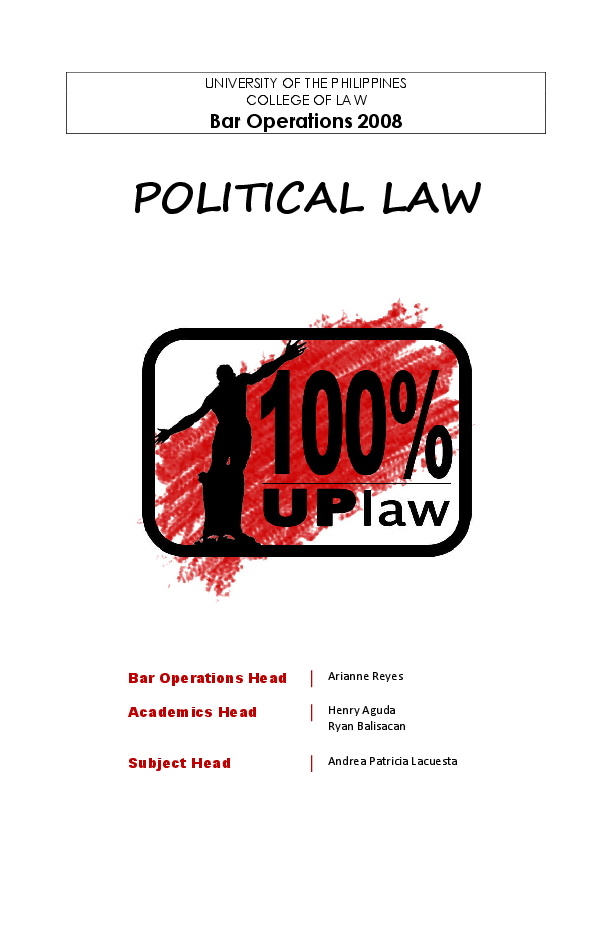 (PDF) UP Political Law Reviewer