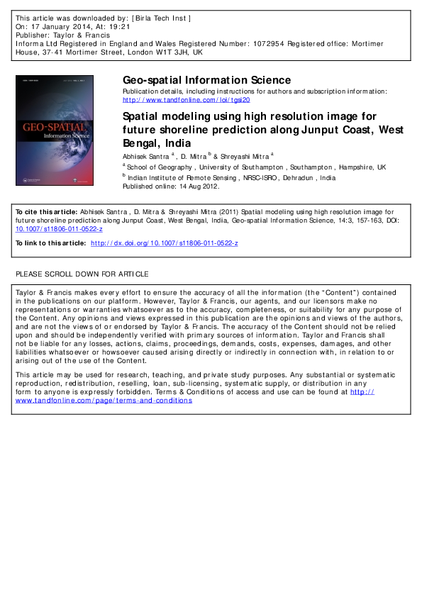 Spatial modeling using high resolution image for future shoreline prediction along Junput Coast ...
