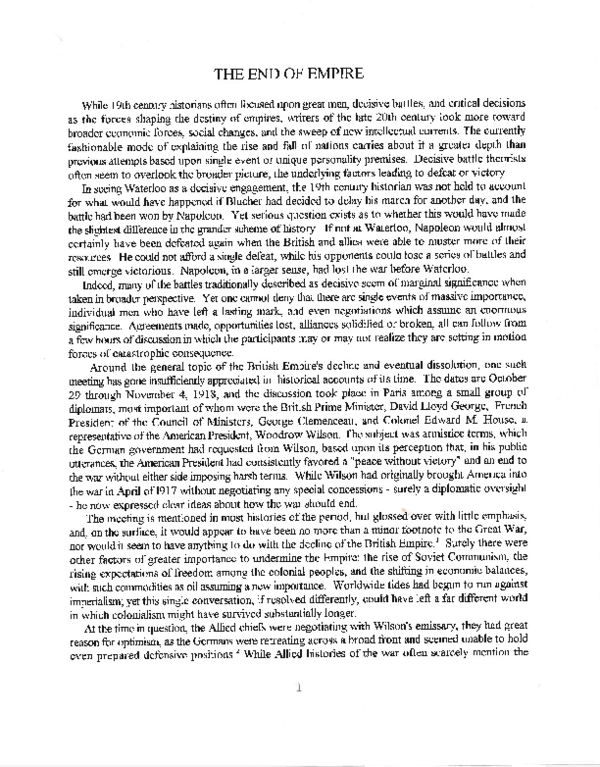 (PDF) End of Empire (British colonial system)