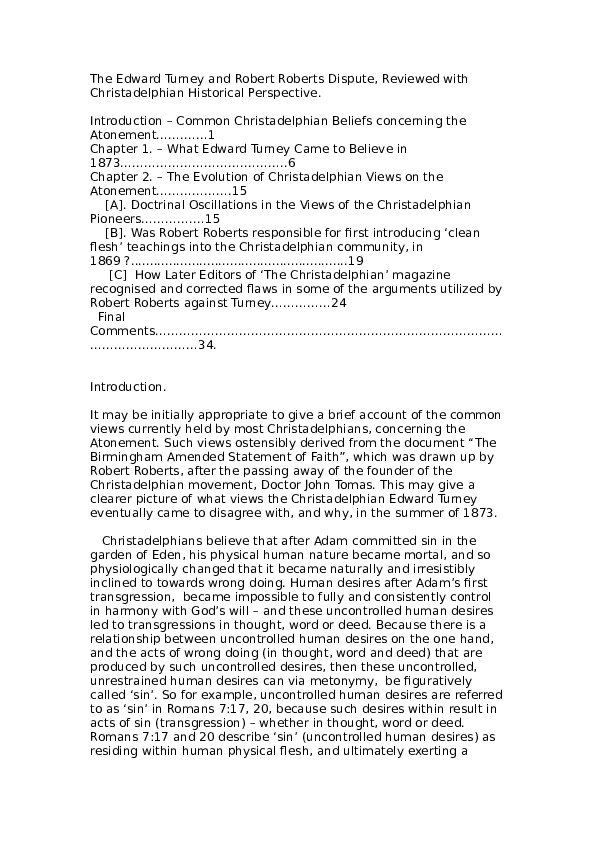 (DOC) Robert Roberts' Soteriological Dispute with Edward Turney ...