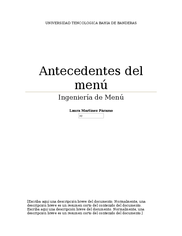 (DOC) La historia del Menu