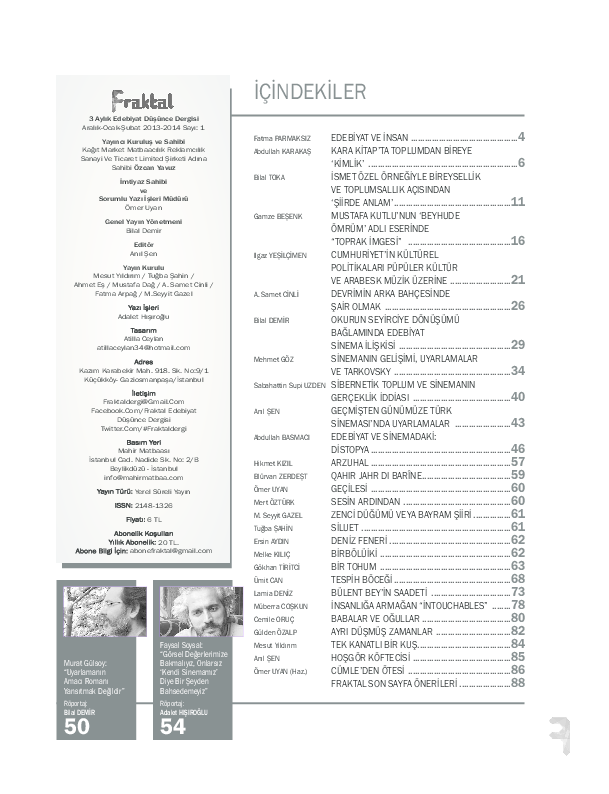 (PDF) FRAKTAL EDEBİYAT-DÜŞÜNCE DERGİSİ 1. SAYISI
