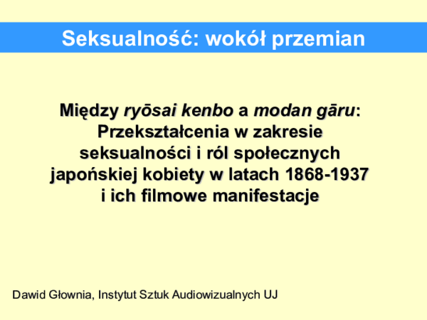 (PPT) Między ryōsai kenbo a modan gāru: Przekształcenia w zakresie ...