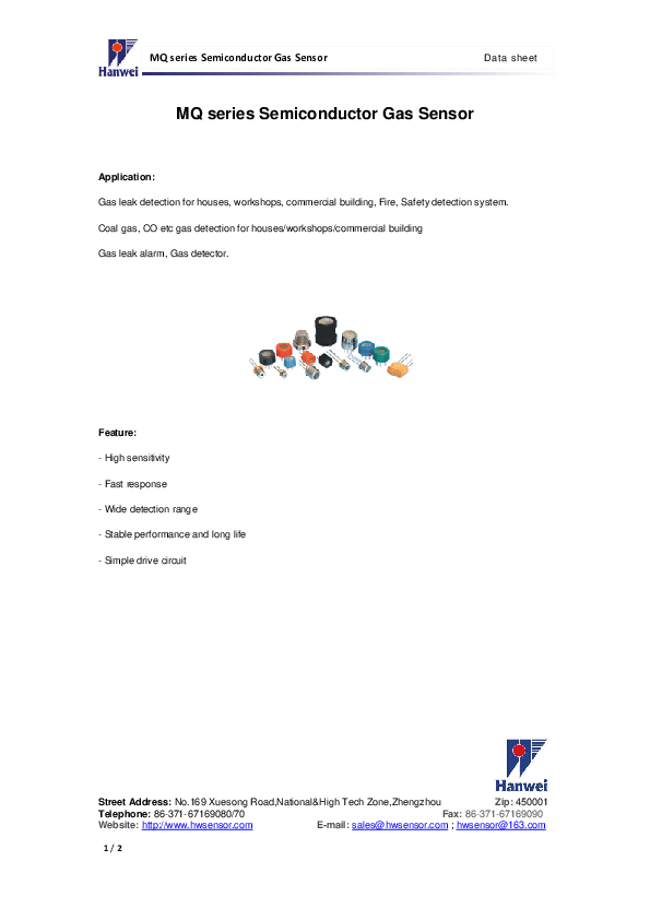 Pdf Mq Series Semiconductor Gas Sensor Data Sheet Mq Series