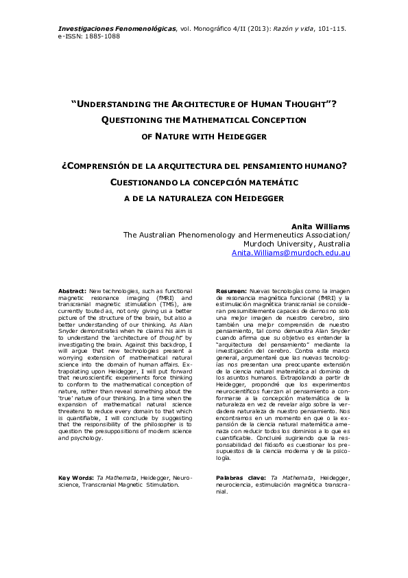 (PDF) ‘Understanding the Architecture of Human Though’? Questioning the ...