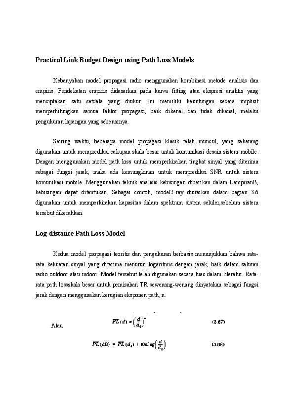 (DOC) Practical Link Budget Design using Path Loss Models