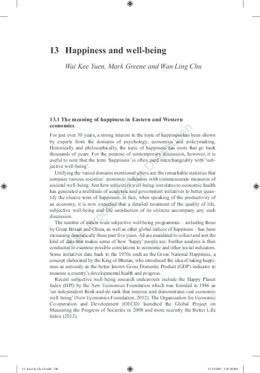 Pdf Happiness And Wellbeing