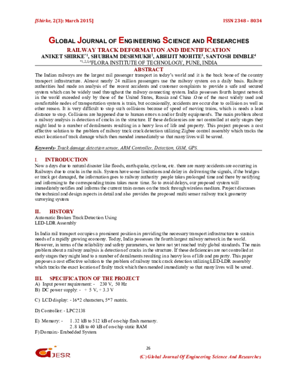 Pdf Railway Track Deformation And Identification