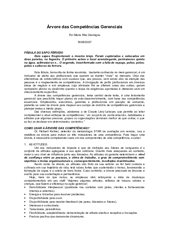 (DOC) Arvore das competencias gerenciais | Leila Clemente - Academia.edu