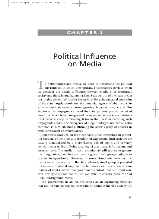(PDF) Political Influence on Media