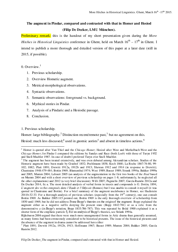 (PDF) Handout_PIndaric augment