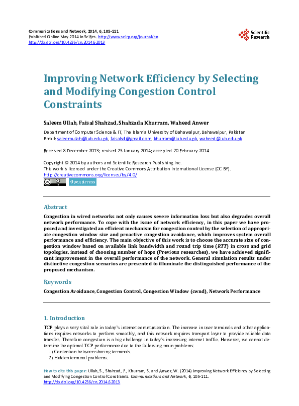 (PDF) Improving Network Efficiency by Selecting and Modifying ...