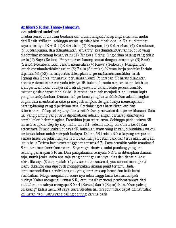 (DOC) Aplikasi 5 R dan Tahap-Tahapnya