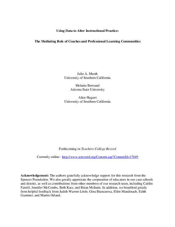 (PDF) Using Data to Alter Instructional Practice: The Mediating Role of ...