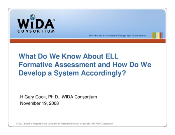 (PDF) What Do We Know About ELL Formative Assessment and How Do We ...