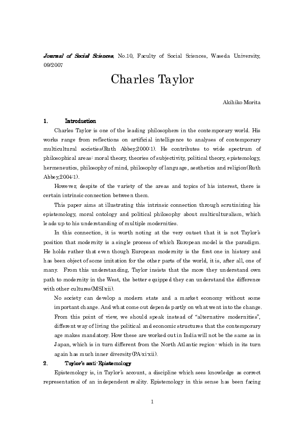 (PDF) Charles Taylor