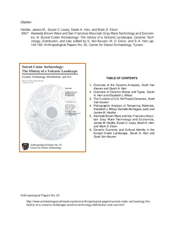 (PDF) Alameda Brown Ware and San Francisco Mountain Gray Ware ...