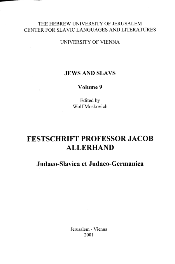 (PDF) Grammatical Incorporation of Slavic Elements in Yugoslav Judezmo