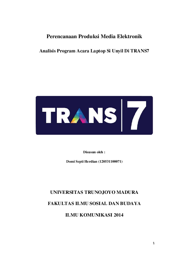 (PDF) analisis program acara si unyil di trans7