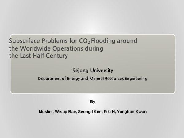 (PPT) Subsurface Problems for CO2 Flooding