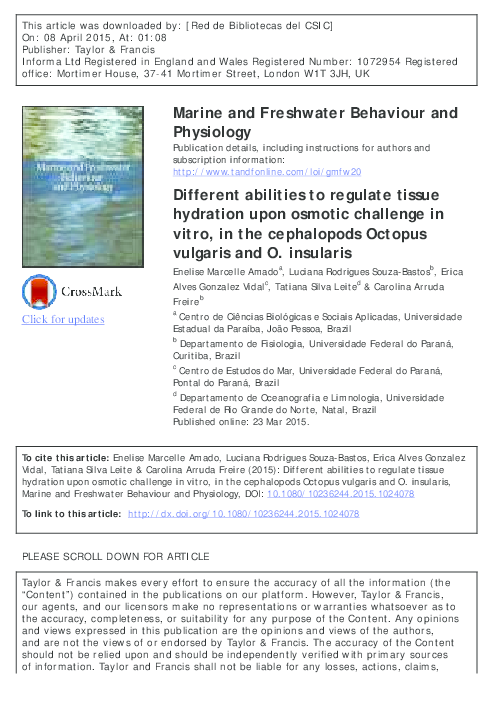 (PDF) Different abilities to regulate tissue hydration upon osmotic ...
