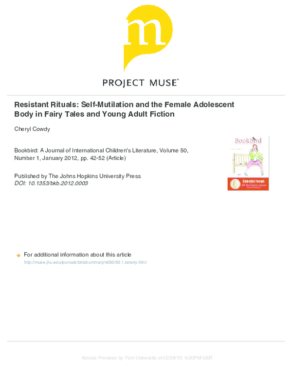 (PDF) Resistant Rituals: Self-Mutilation and the Female Adolescent Body ...