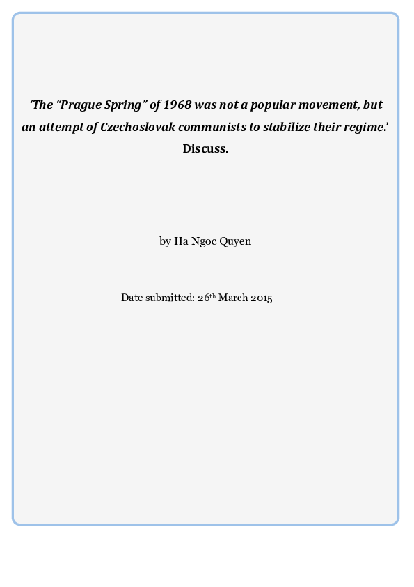 (PDF) The Prague Spring