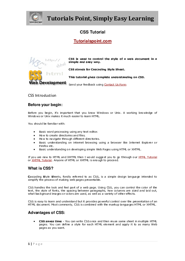 (PDF) Tutorials Point, Simply Easy Learning (PDF) Tutorials Point, Simply Easy Learning