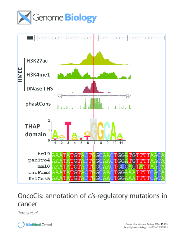 Pdf Oncocis Annotation Of Cis Regulatory Mutations In Cancer
