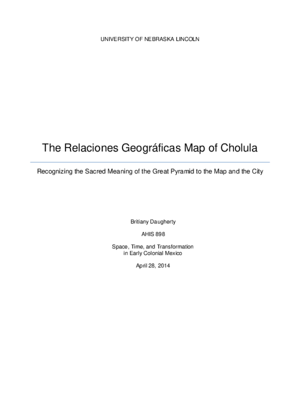 (PDF) The Relaciones Geográficas Map of Cholula: Recognizing the Sacred ...