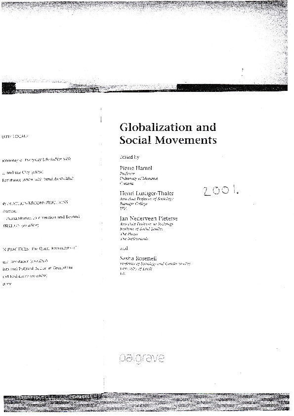 (PDF) The Shifting Global Frames of Collective Action