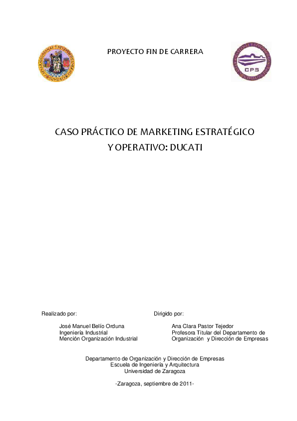 (PDF) PROYECTO FIN DE CARRERA CASO PRÁCTICO DE MARKETING ESTRATÉGICO Y OPERATIVO: DUCATI