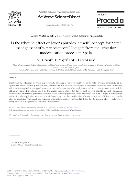 (PDF) Is the Rebound Effect or Jevons Paradox a Useful Concept for ...