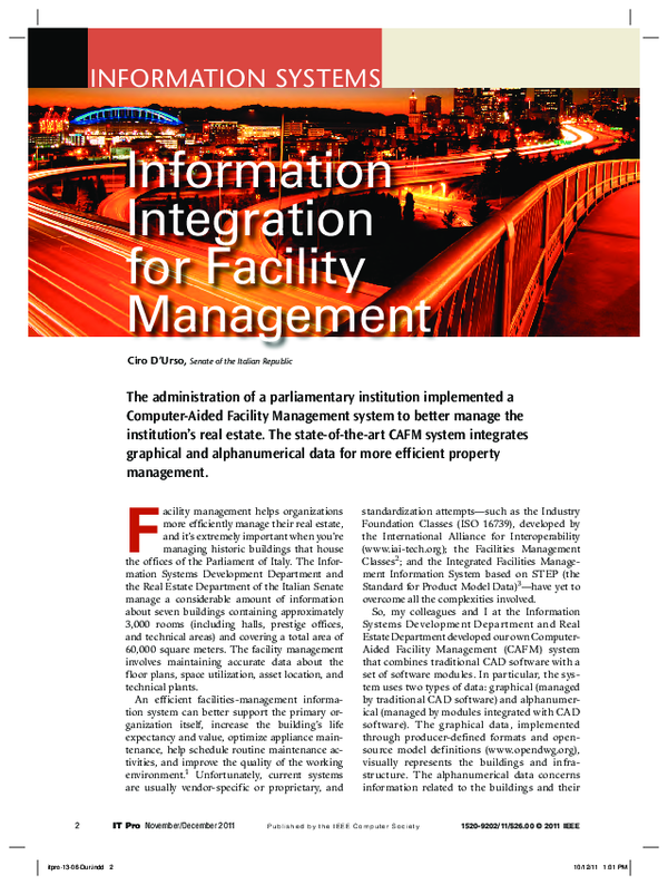 (PDF) Information integration for Facility Management