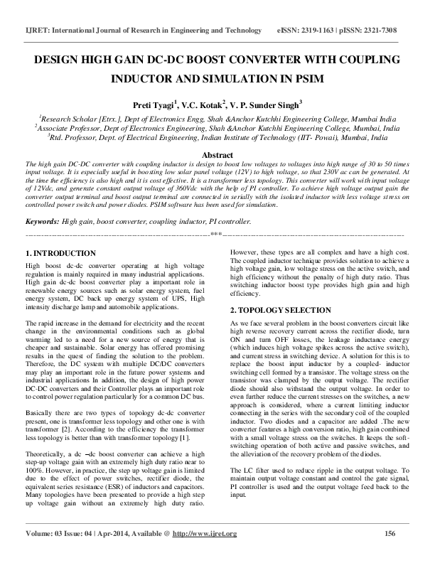 (PDF) Boost converter psim simulation
