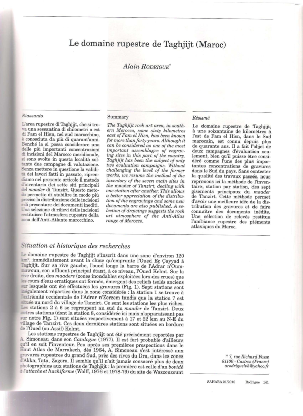 (PDF) Le domaine rupestre de Taghjijt (Maroc)