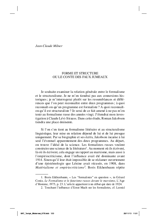 (PDF) Forme et structure