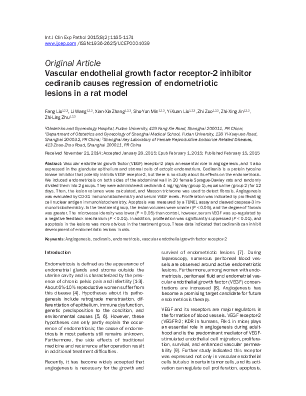 (PDF) Vascular endothelial growth factor receptor-2 inhibitor cediranib ...