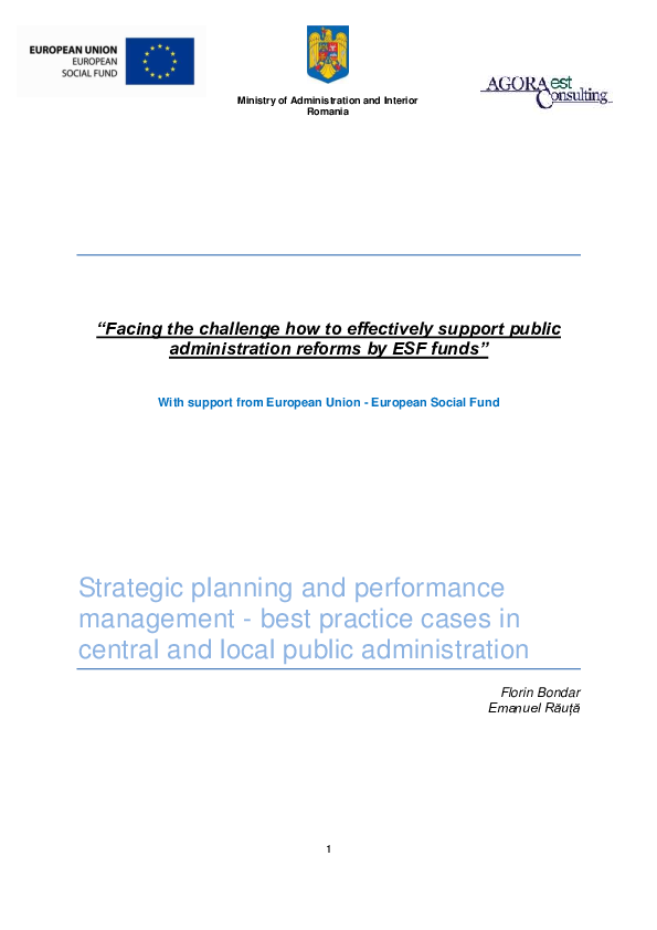 (PDF) Strategic planning and performance management - best practice ...