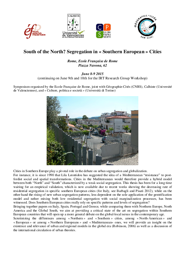 South of the North? Segregation in « Southern European » Cities