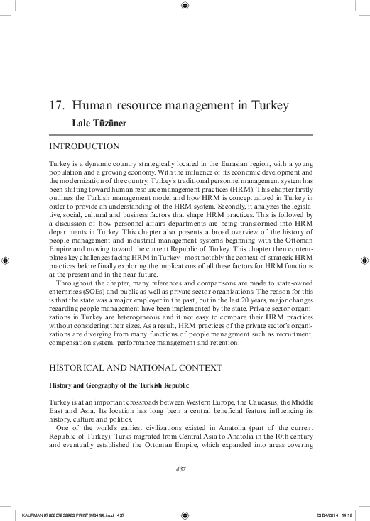 (PDF) Human resource Management in Turkey