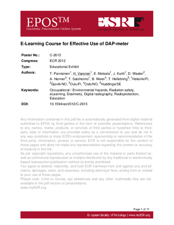 (PDF) E-Learning Course for Effective Use of DAP-meter