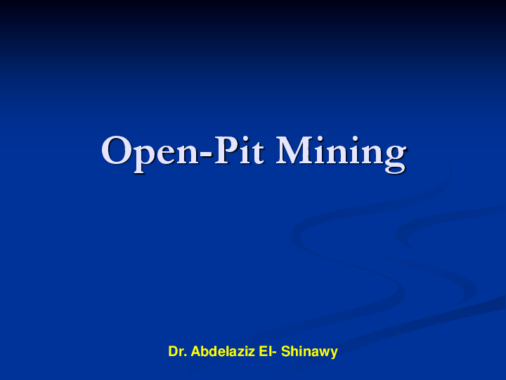 (PDF) Lecture 4 Open Pit Mining Presentation
